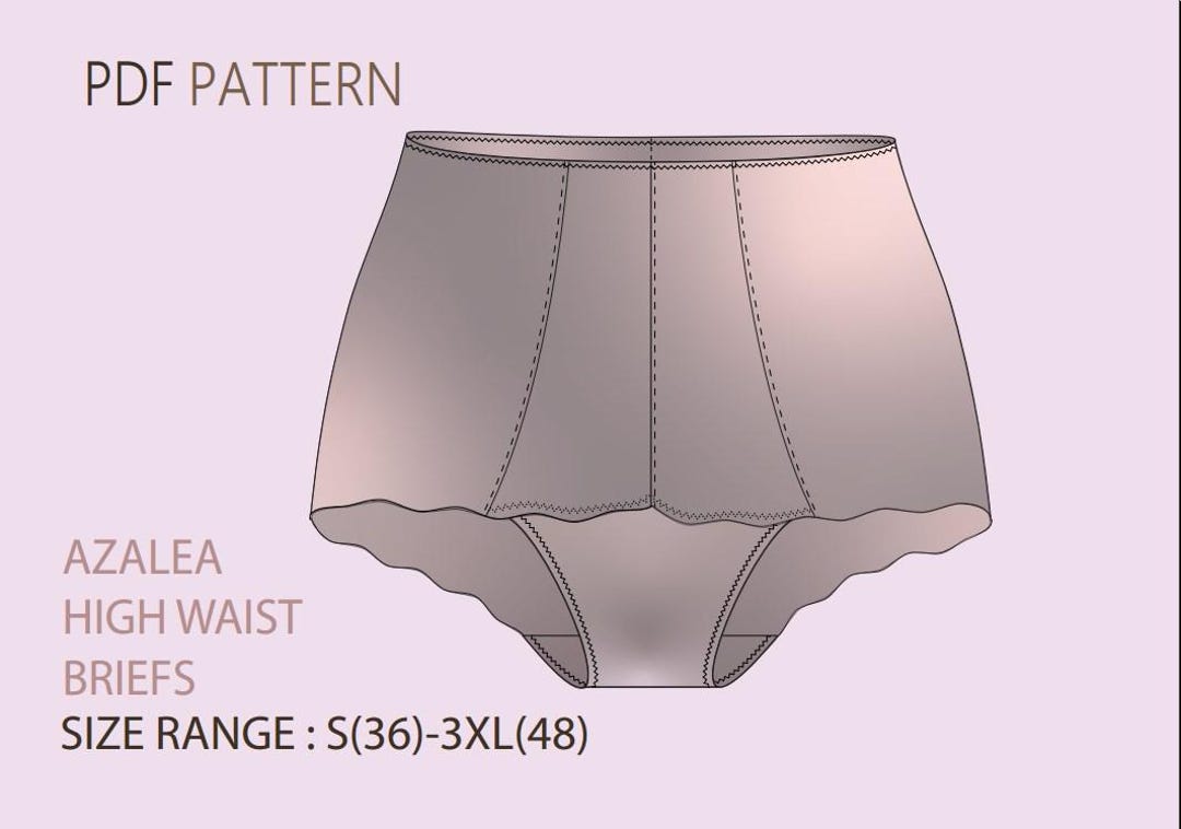 Plus Size High-waisted Briefs Sewing Pattern • Full Coverage Lingerie ...