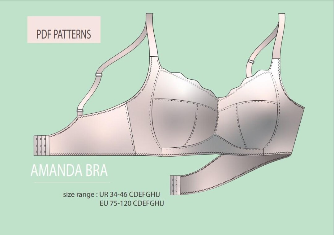 Amanda Plus Size Bra Sewing Pattern-instant Download Pdf-minimizer Bra ...