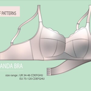 Amanda Plus Size Bra Sewing Pattern-instant Download Pdf-minimizer Bra ...