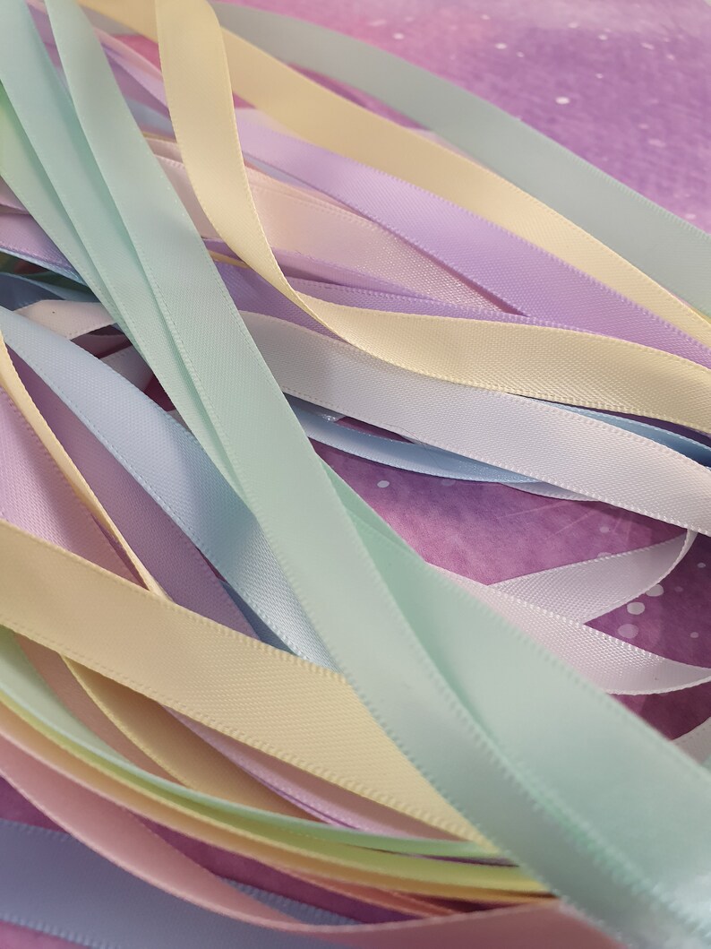 Pastel Ribbon 9mm wide 12m bundle Pastel aesthetic Satin | Etsy