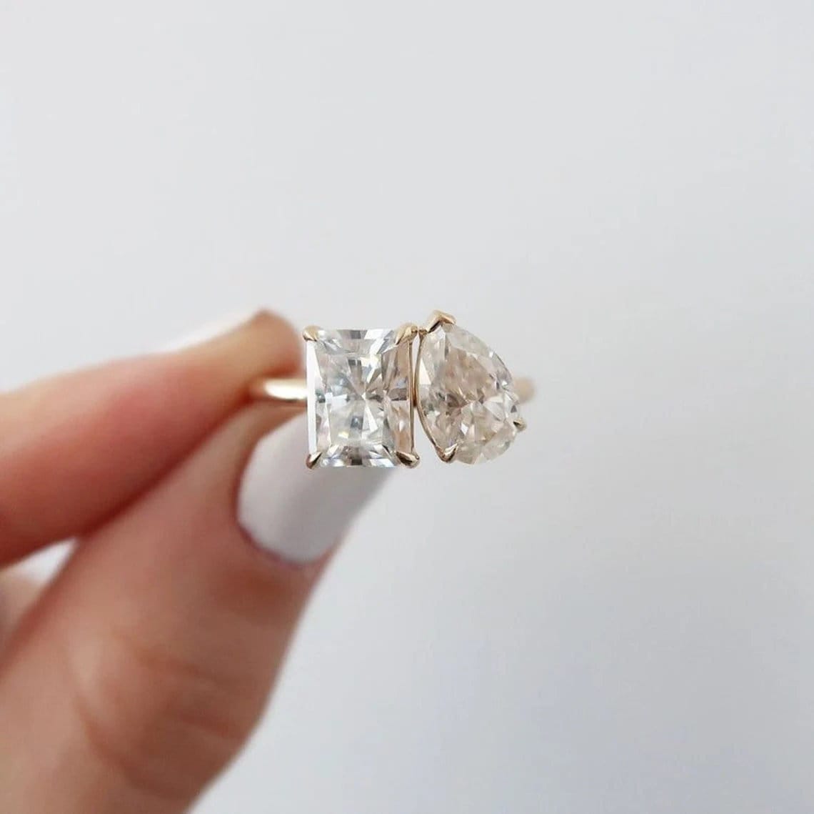 Two Stone Masonite Ring - Etsy