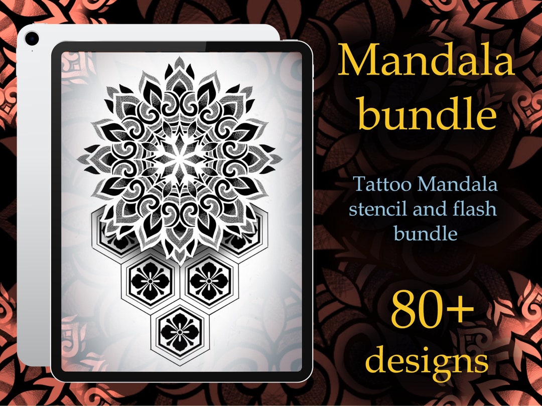 80+ Mandala Tattoo Stamps for Procreate iPad – Blackwork & Lotus ...