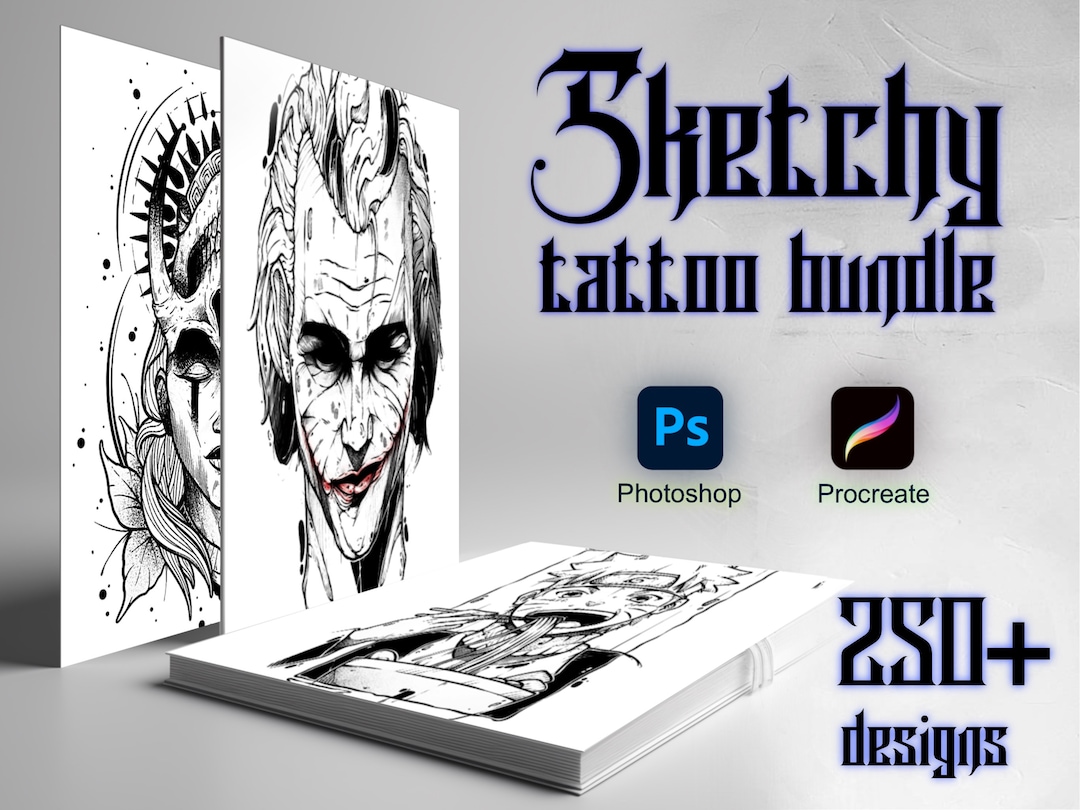 Procreate Tattoo Sketch Bundle | Tattoo Stencil | Tattoo Design ...