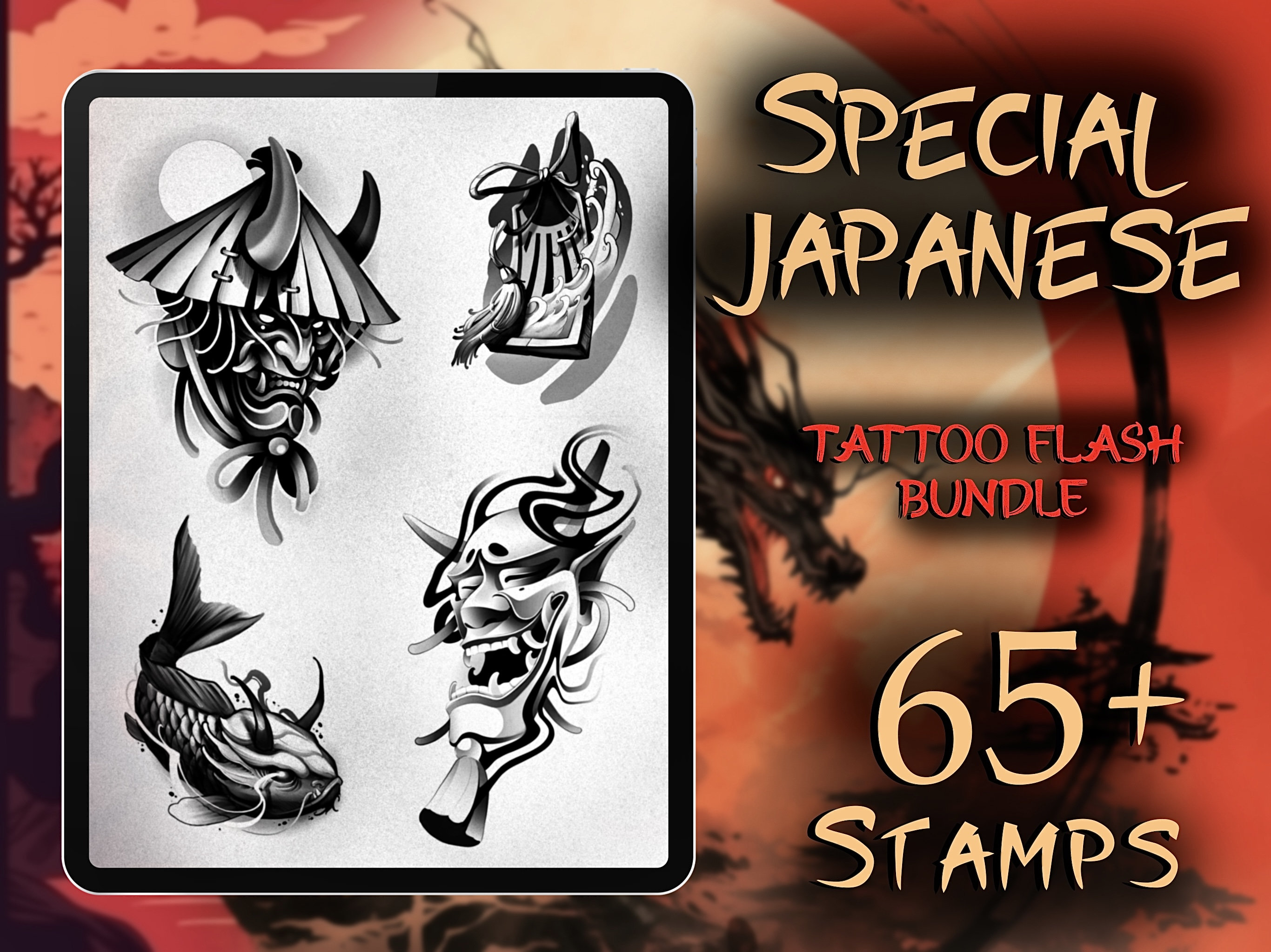 SPECIAL JAPANESE TATTOO Flash Bundle + Bonus Pack| 65+ SPECIAL JAPANESE TATTOO Flash Bundle + Bonus Pack| 65+