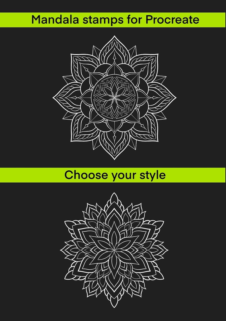 80+ Mandala Tattoo Stamps for Procreate iPad – Blackwork & Lotus ...