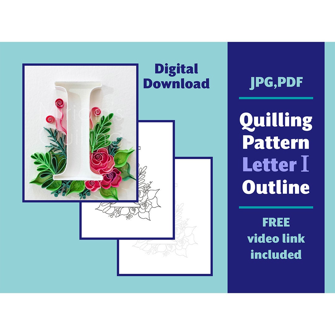 Digital Download Quilling Pattern Letter I Monogram - Etsy