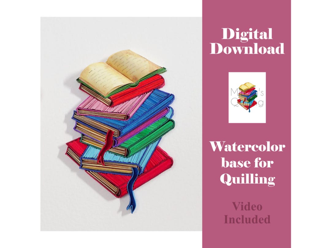 Digital Download Paper Quilling Stack of Books Pattern, Template ...