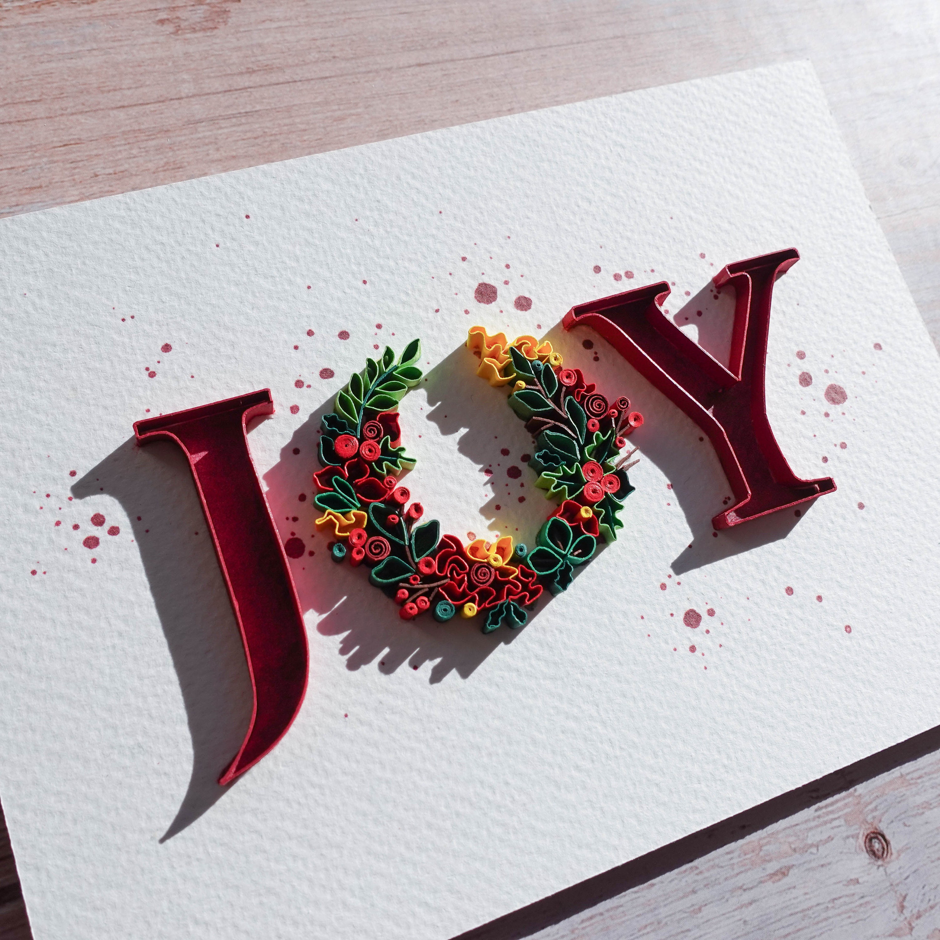 JOY Paper Quilling Art Handmade Typography Christmas Gifts Framed ...