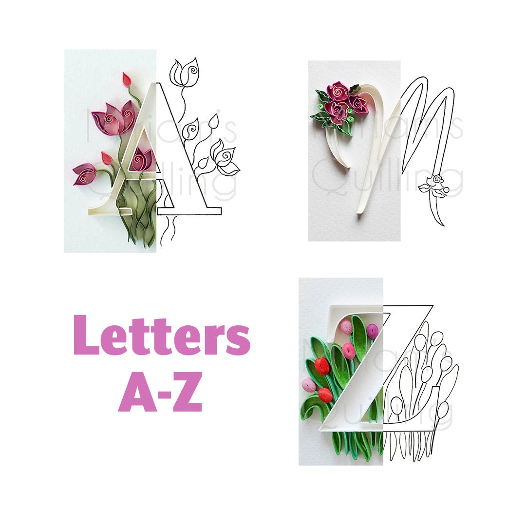 Digital Download Alphabet Letters A-Z Patterns Quilling Outlines ...