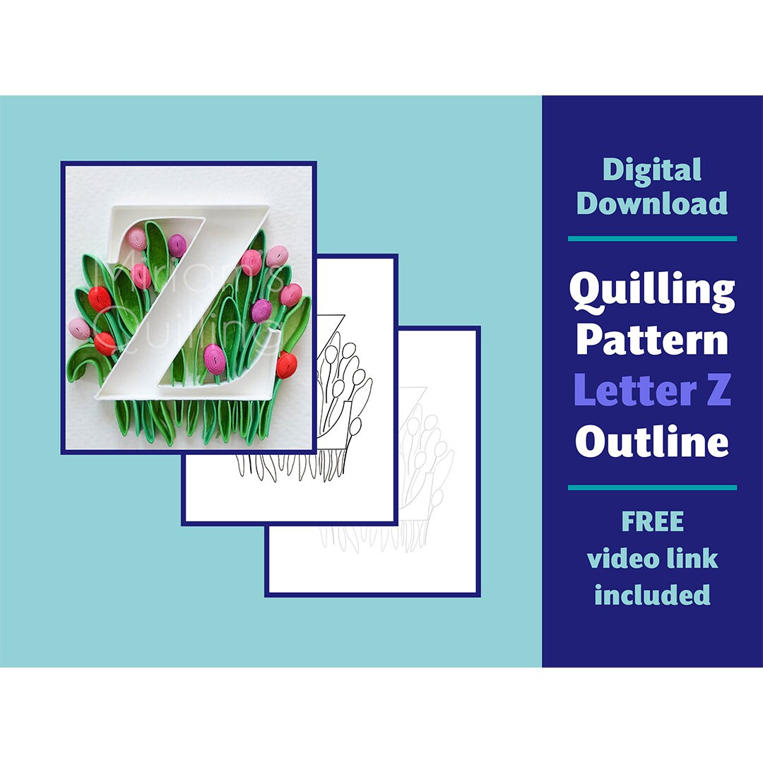 Quilling Pattern Letter Z: Monogram Template (digital Download) - Etsy