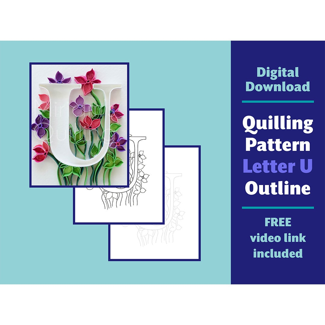 Digital Download Quilling Pattern Letter U - Monogram Typography DIY ...