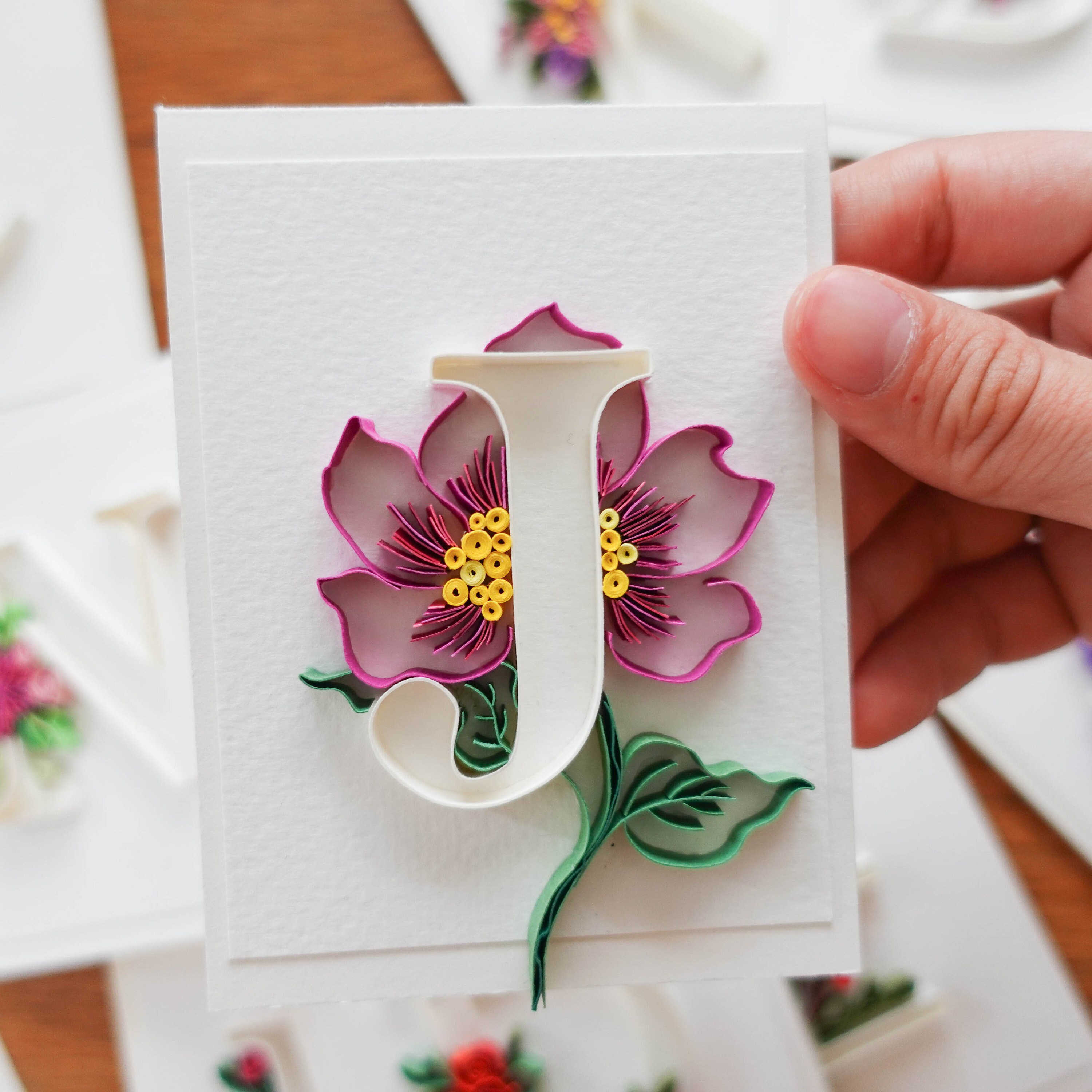 Mini Cards Handmade Letters Alphabet Paper Quilling - Etsy