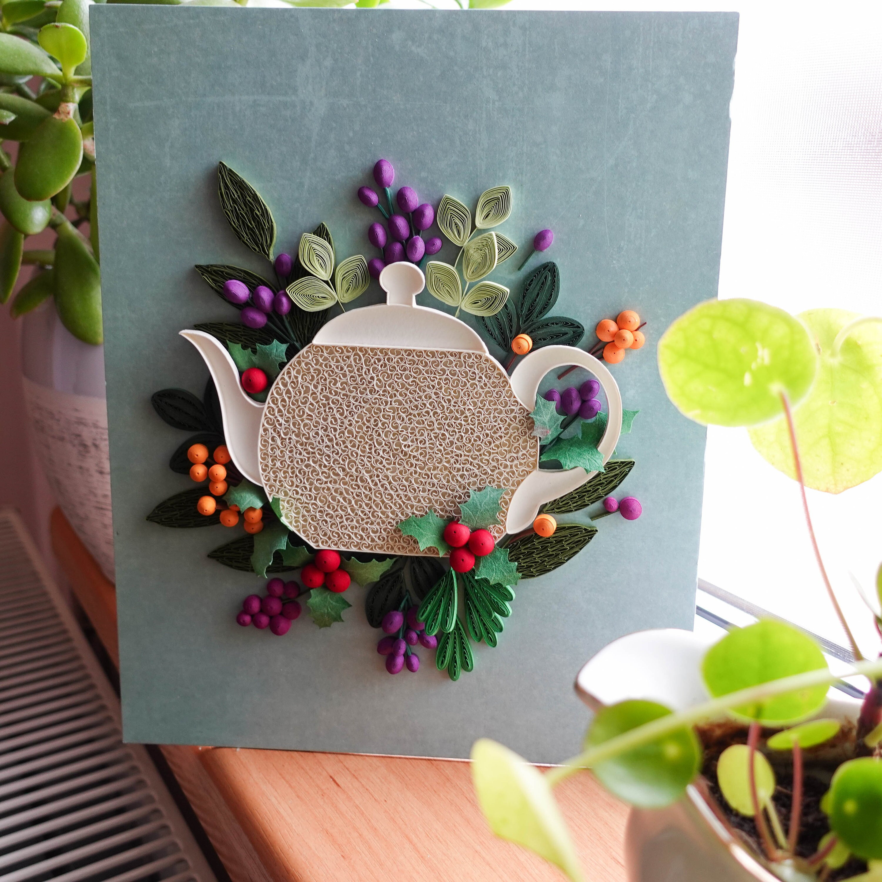 Handmade Paper Quilling Teapot Tea Kettle Birthday Gift for Tea Lovers ...