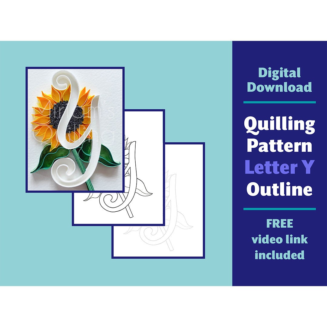 Digital Download Quilling Pattern Letter Y Monogram Typography DIY ...