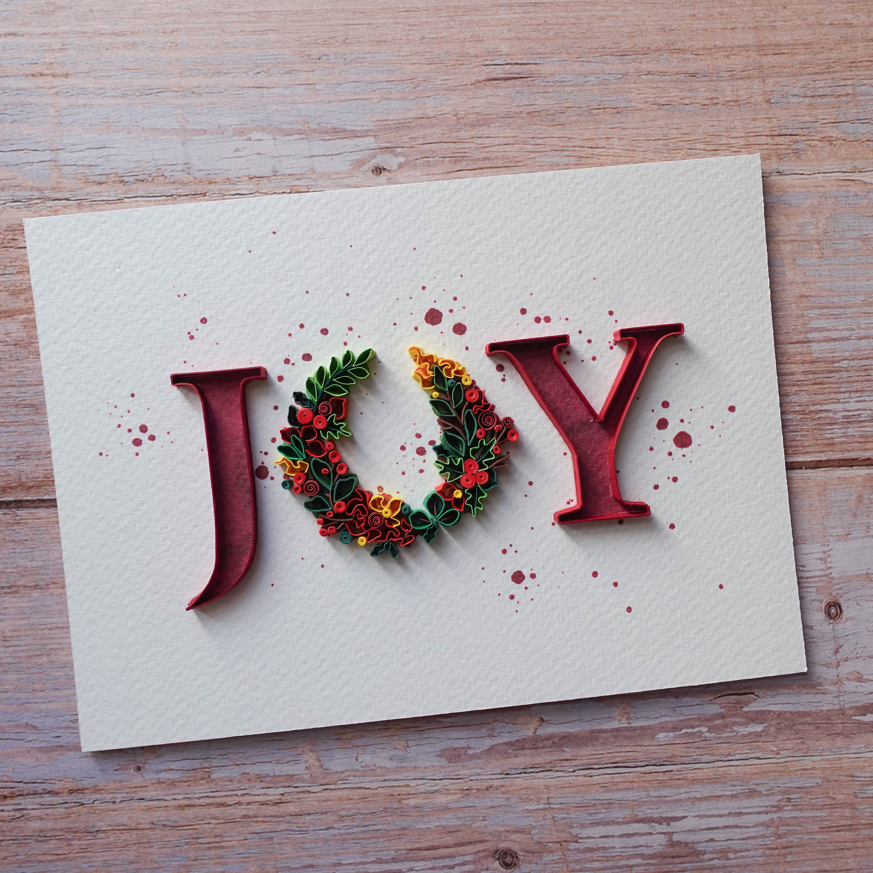 JOY Paper Quilling Art Handmade Typography Christmas Gifts Framed ...