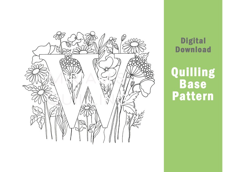 Digital Download Pattern Quilling Typography Letter - Etsy