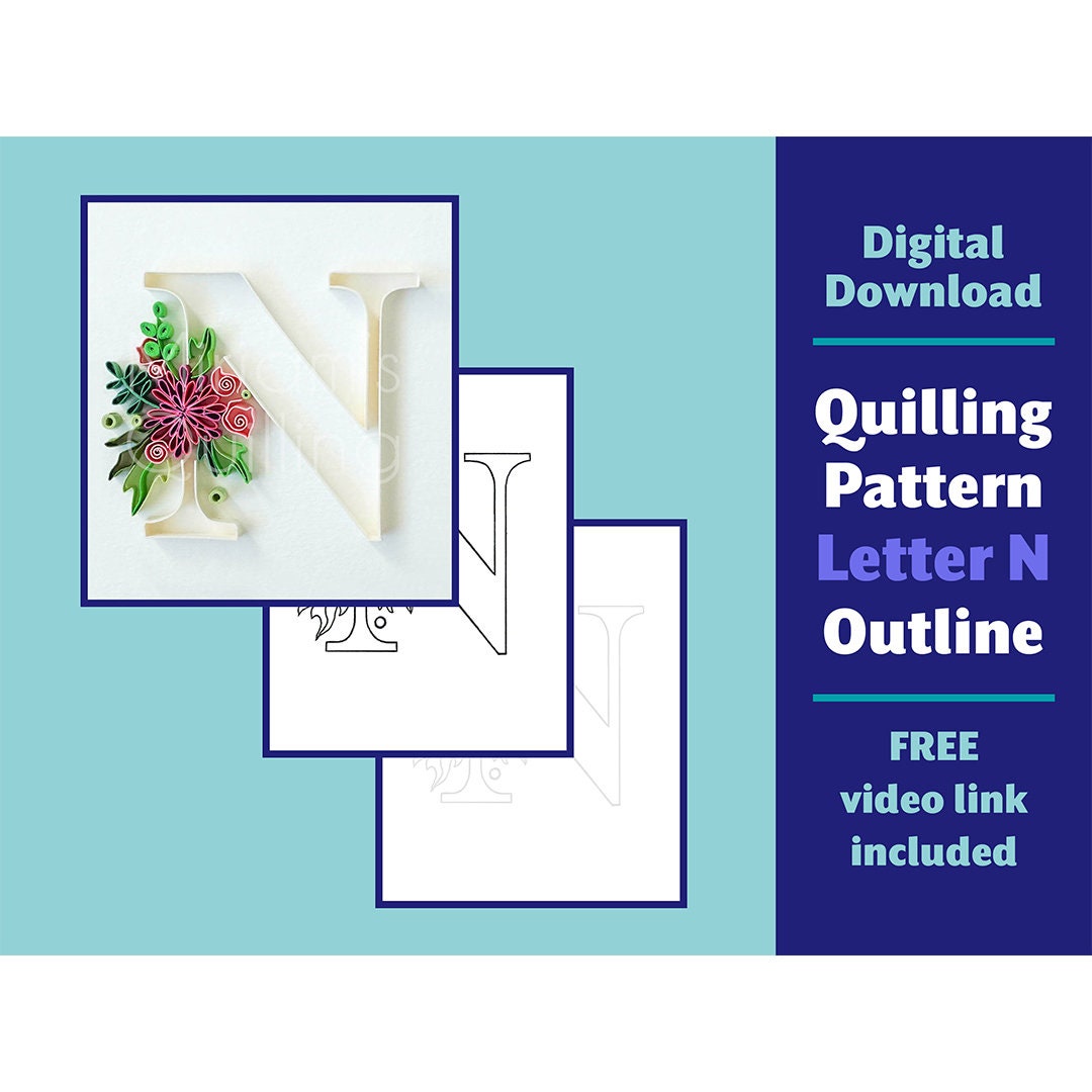 Quilling Pattern Letter N: Monogram Template (digital Download) - Etsy