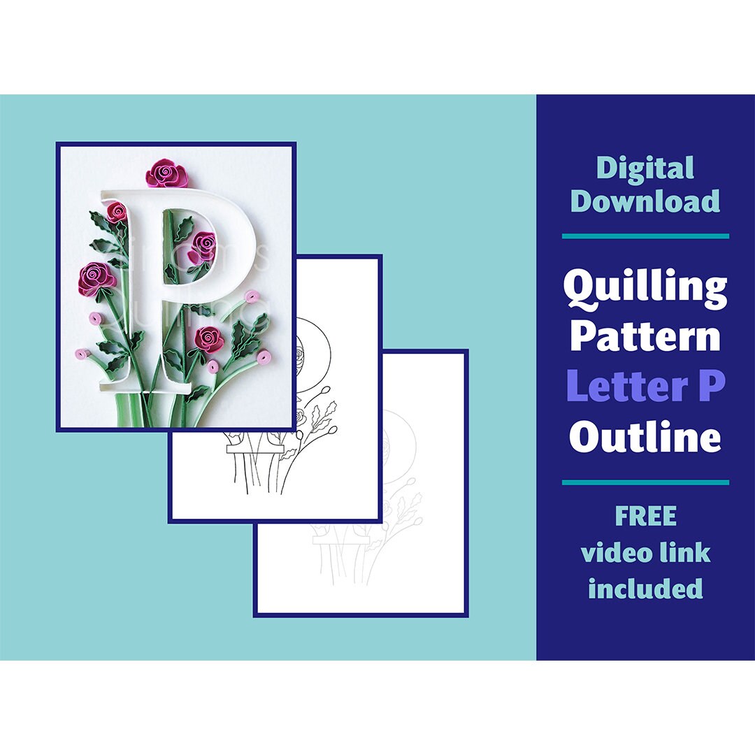 Digital Download Quilling Pattern Letter P - Monogram Typography DIY ...