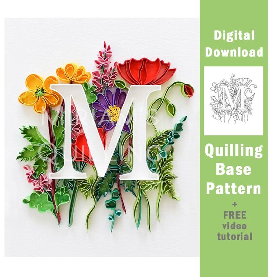 Digital Download Pattern Quilling Typography Letter - Etsy