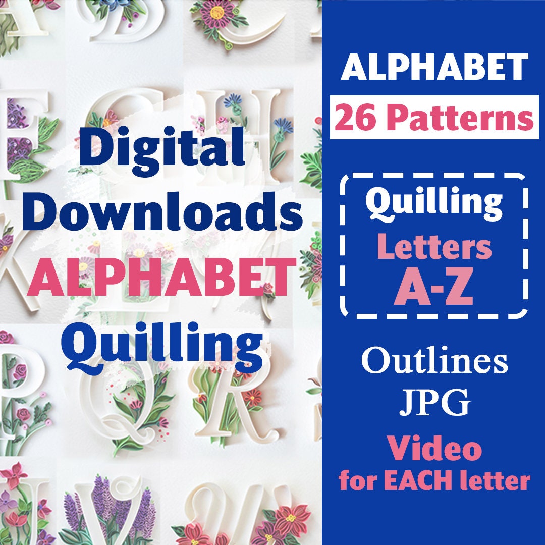 Digital Download Alphabet Letters A-Z Patterns Quilling Outlines ...