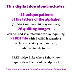 Digital Download Alphabet Letters A-Z Patterns Quilling Outlines ...