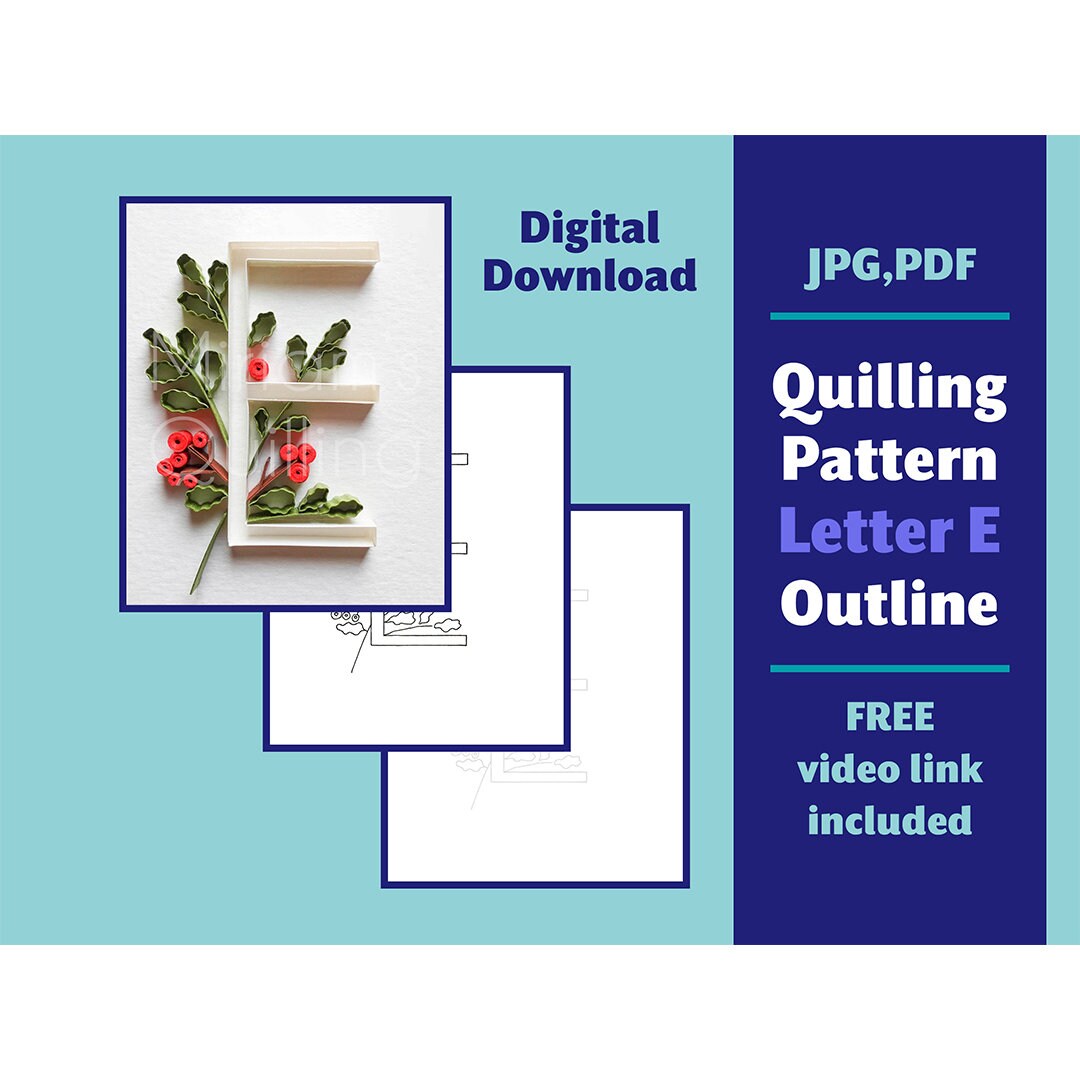 Digital Download Quilling Pattern Letter E - Monogram Typography DIY ...