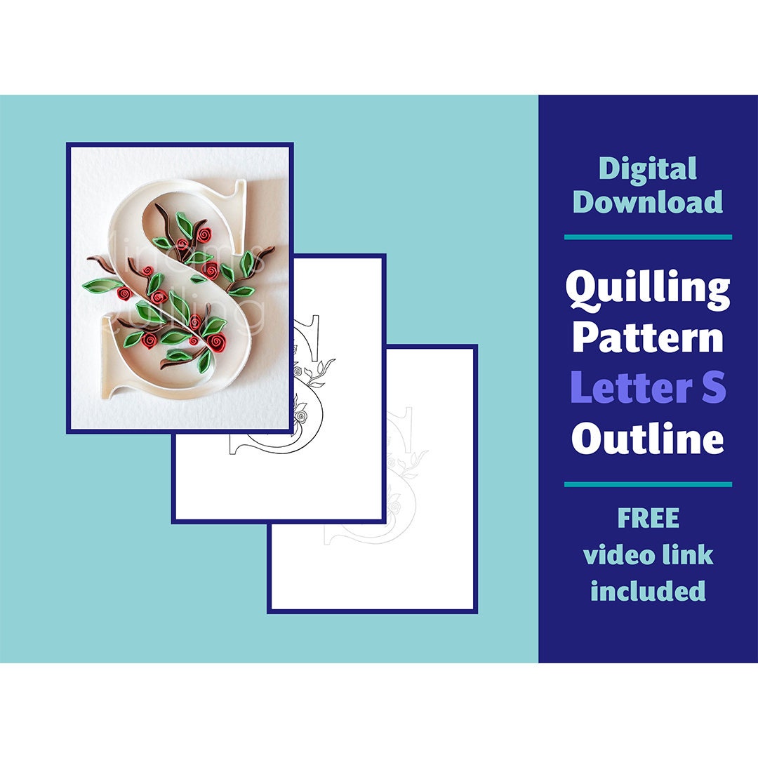 Digital Download Quilling Pattern Letter S - Monogram Typography DIY ...