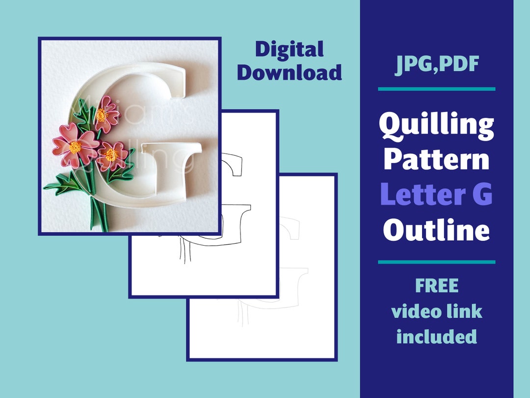 Digital Download Quilling Pattern Letter G Monogram - Etsy