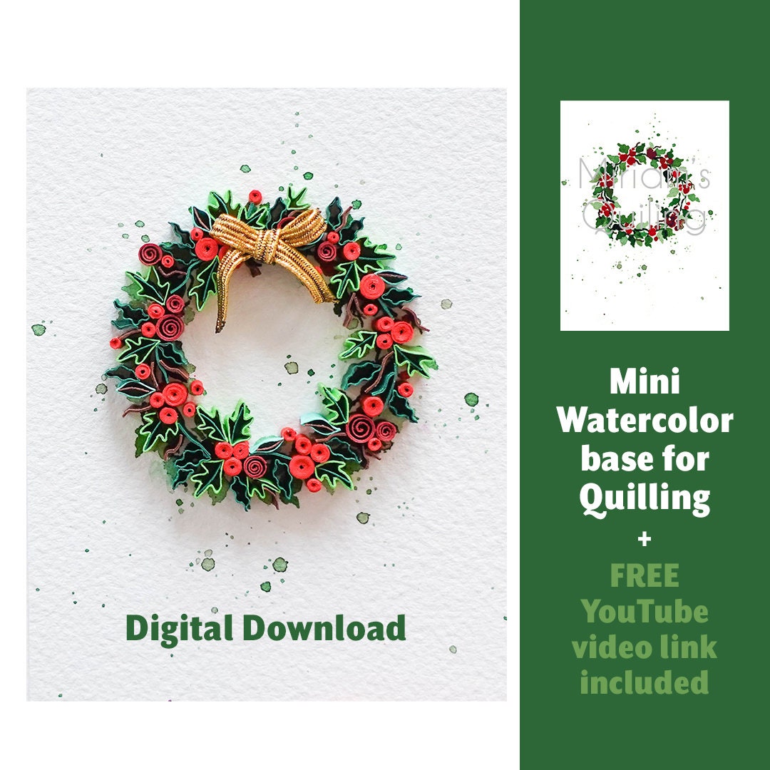 Digital Download Mini Christmas Wreath Paper Quilling Pattern Winter ...