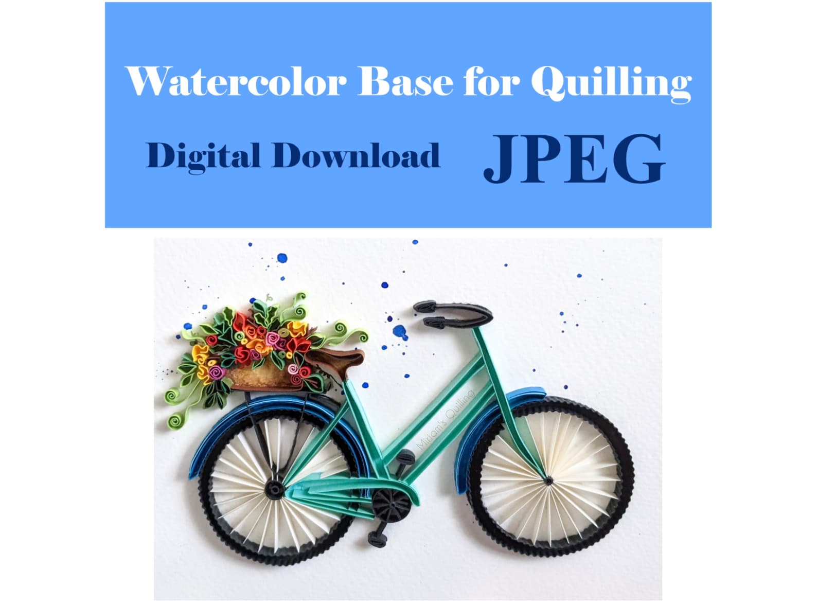 Digital Download Paper Quilling Bike Pattern - Base Watercolors ...