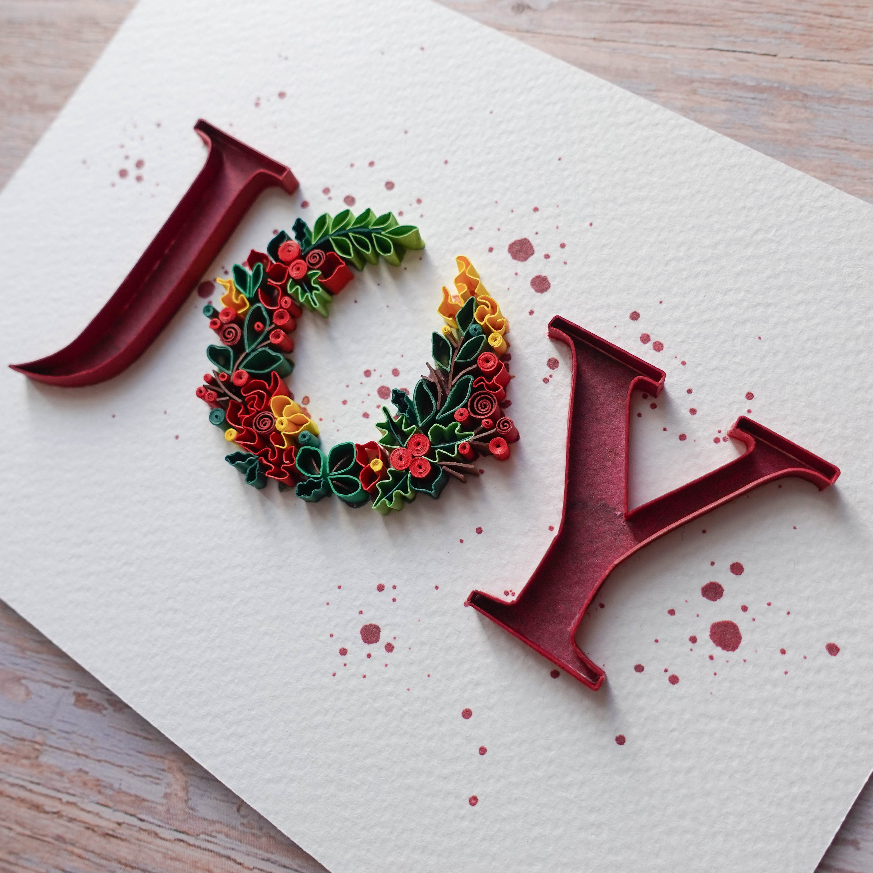 JOY Paper Quilling Art Handmade Typography Christmas Gifts Framed ...