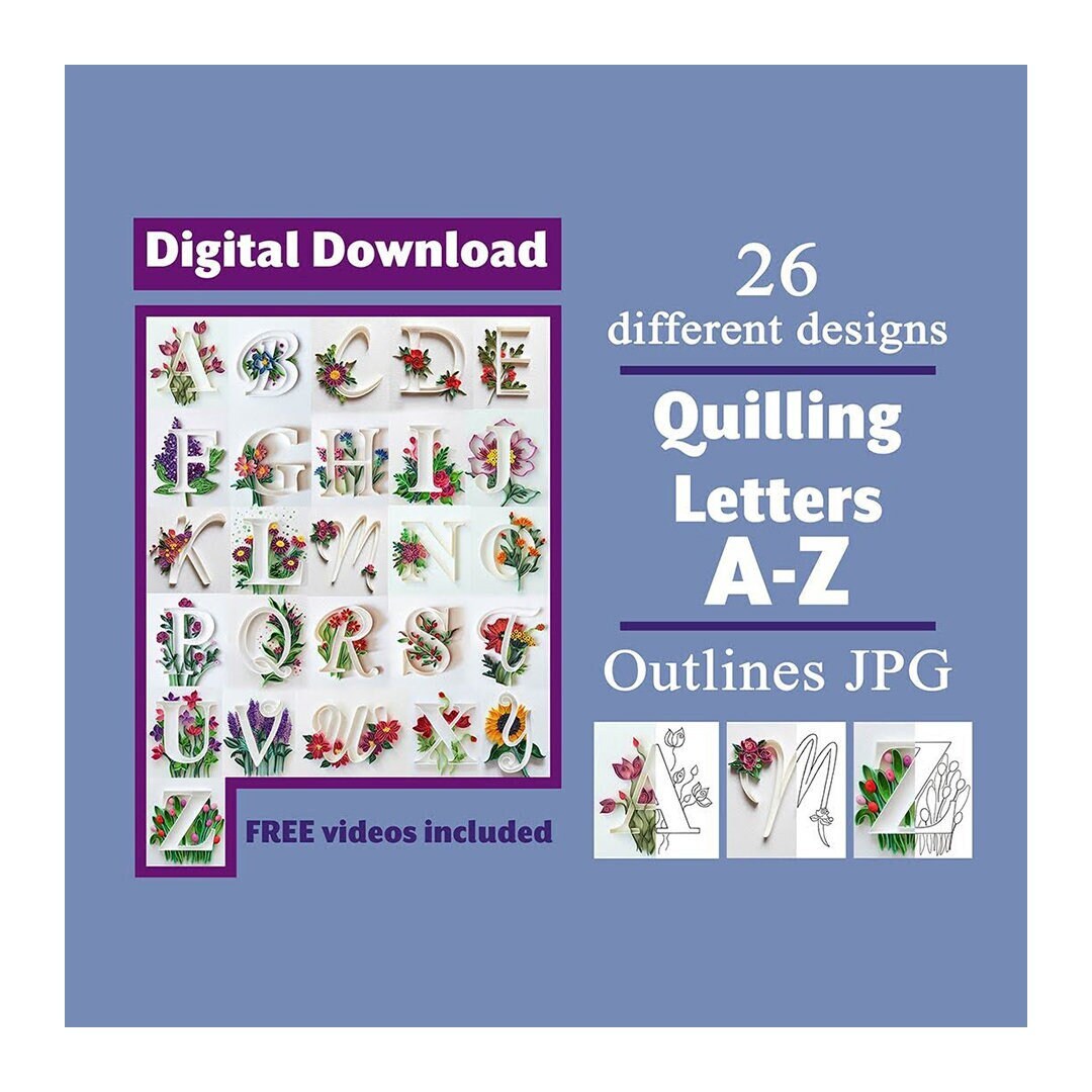 Digital Download Alphabet Letters A-Z Patterns Quilling - Etsy