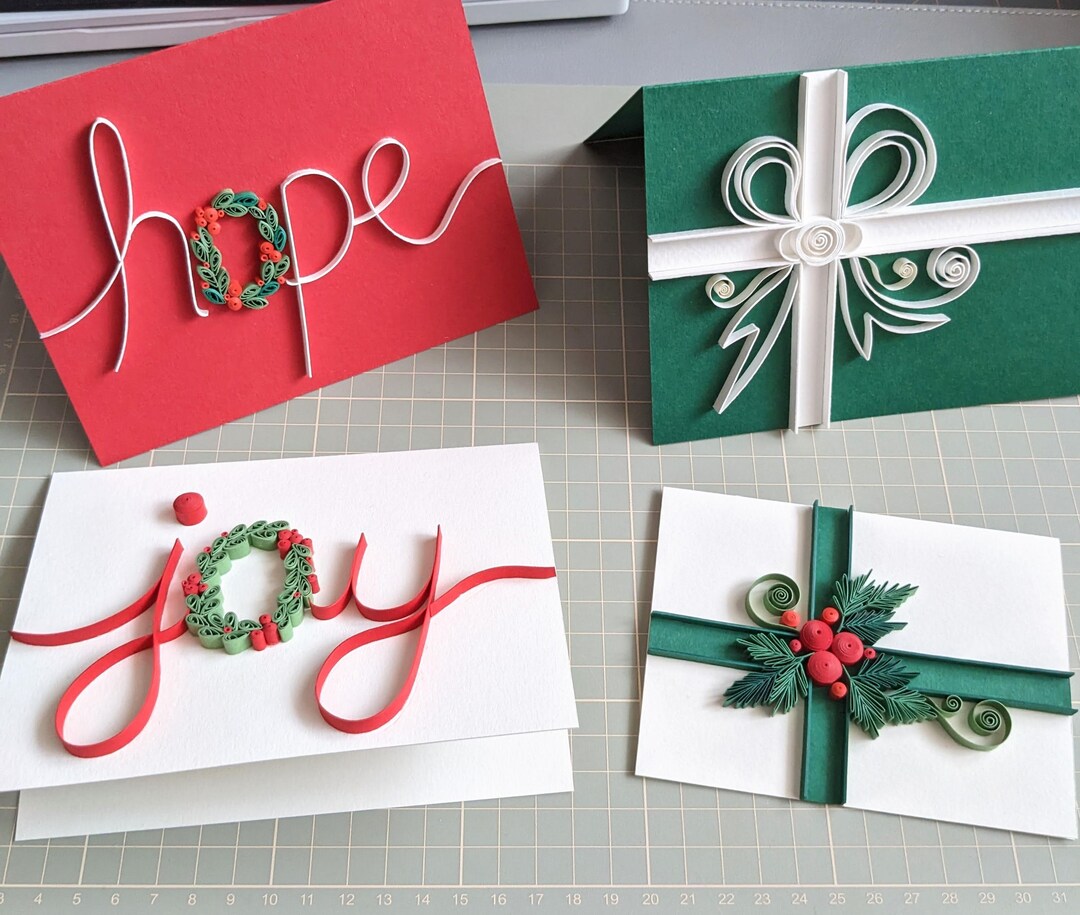 Handmade Paper Quilling Christmas Cards - Holiday Greetings Set - Etsy