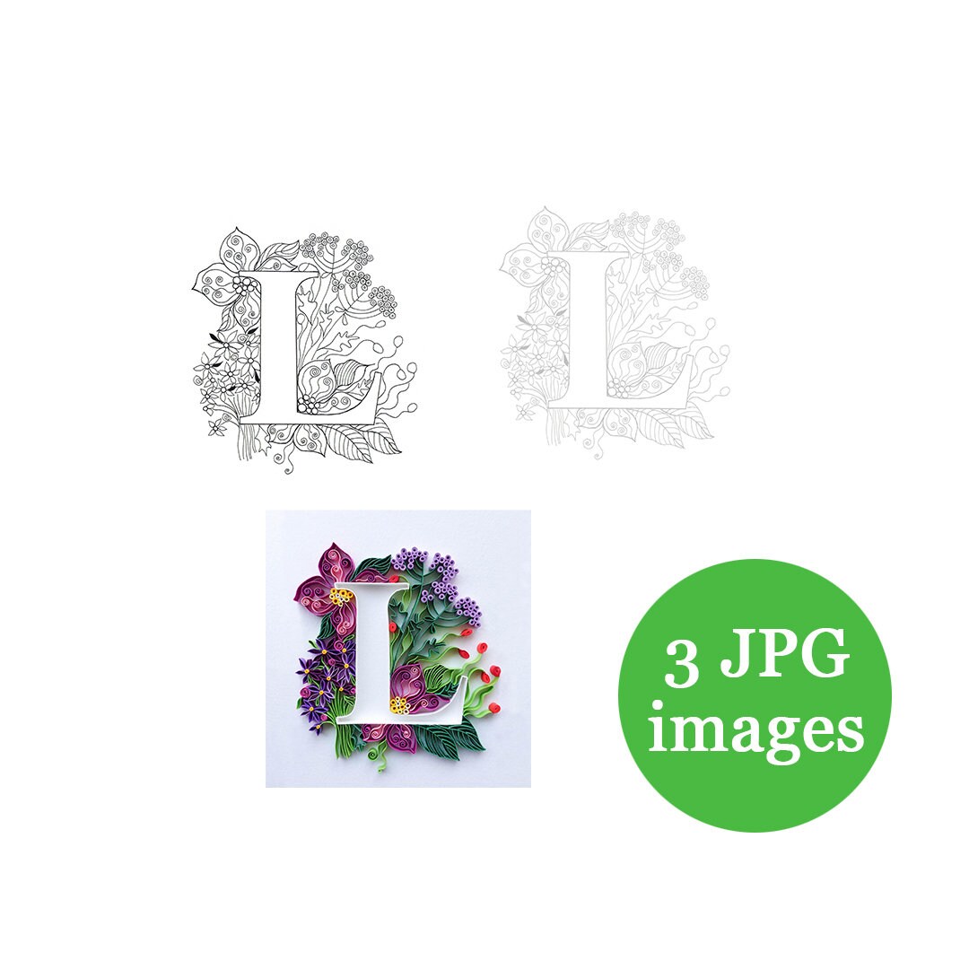 Digital Download Pattern Typography Quilling Letter - Etsy