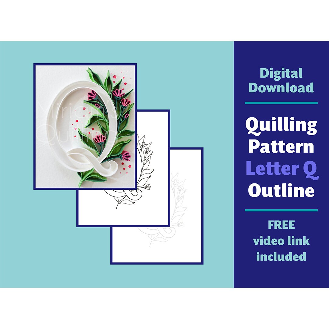 Quilling Pattern Letter Q: Monogram Template (digital Download) - Etsy