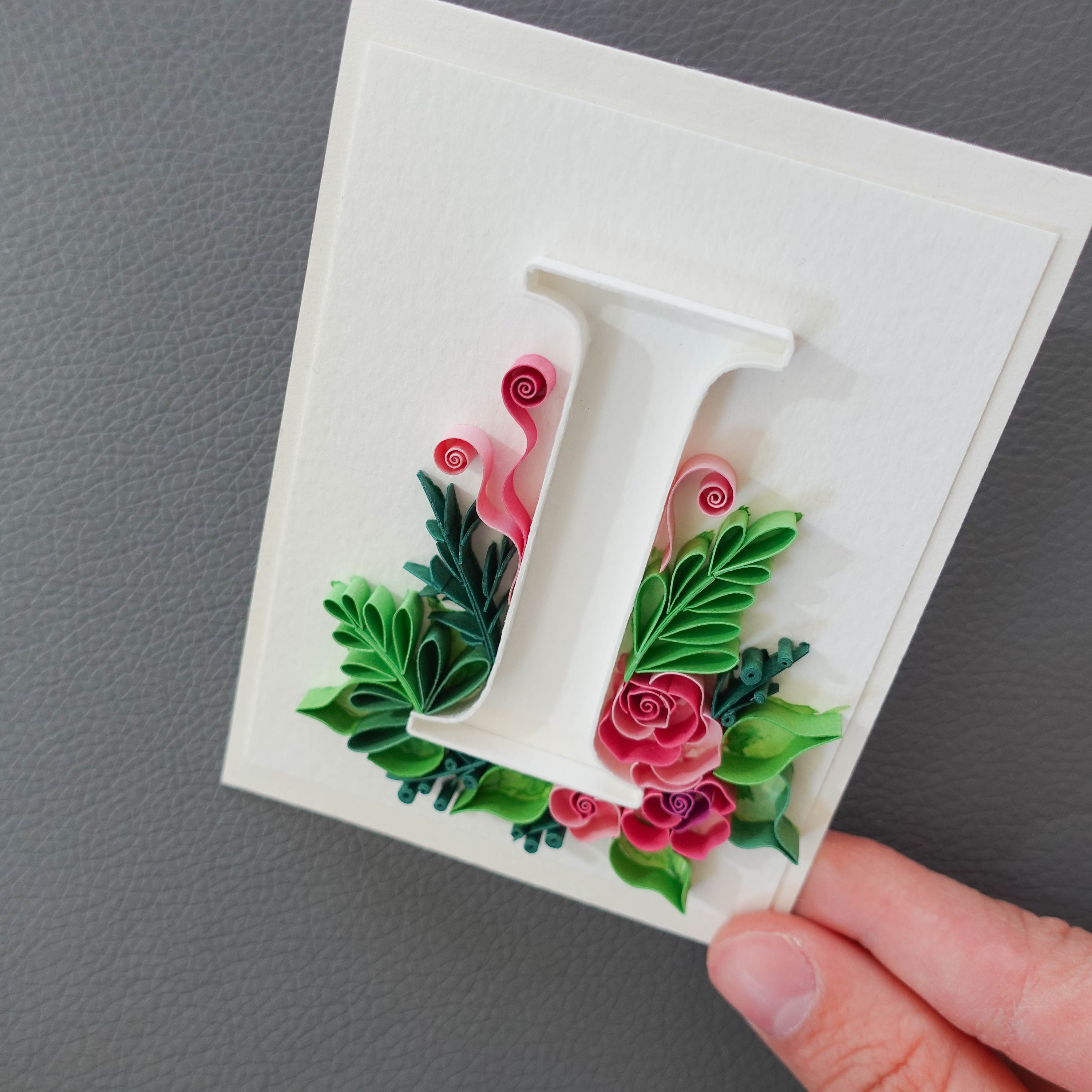 Mini Cards Handmade Letters Alphabet Paper Quilling Christmas Gift ...