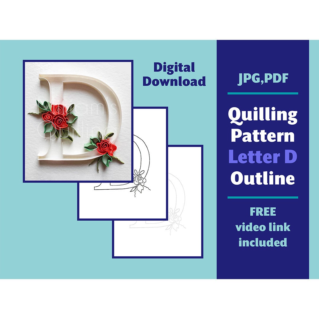 Quilling Pattern Letter D: Monogram DIY Template (digital Download) - Etsy