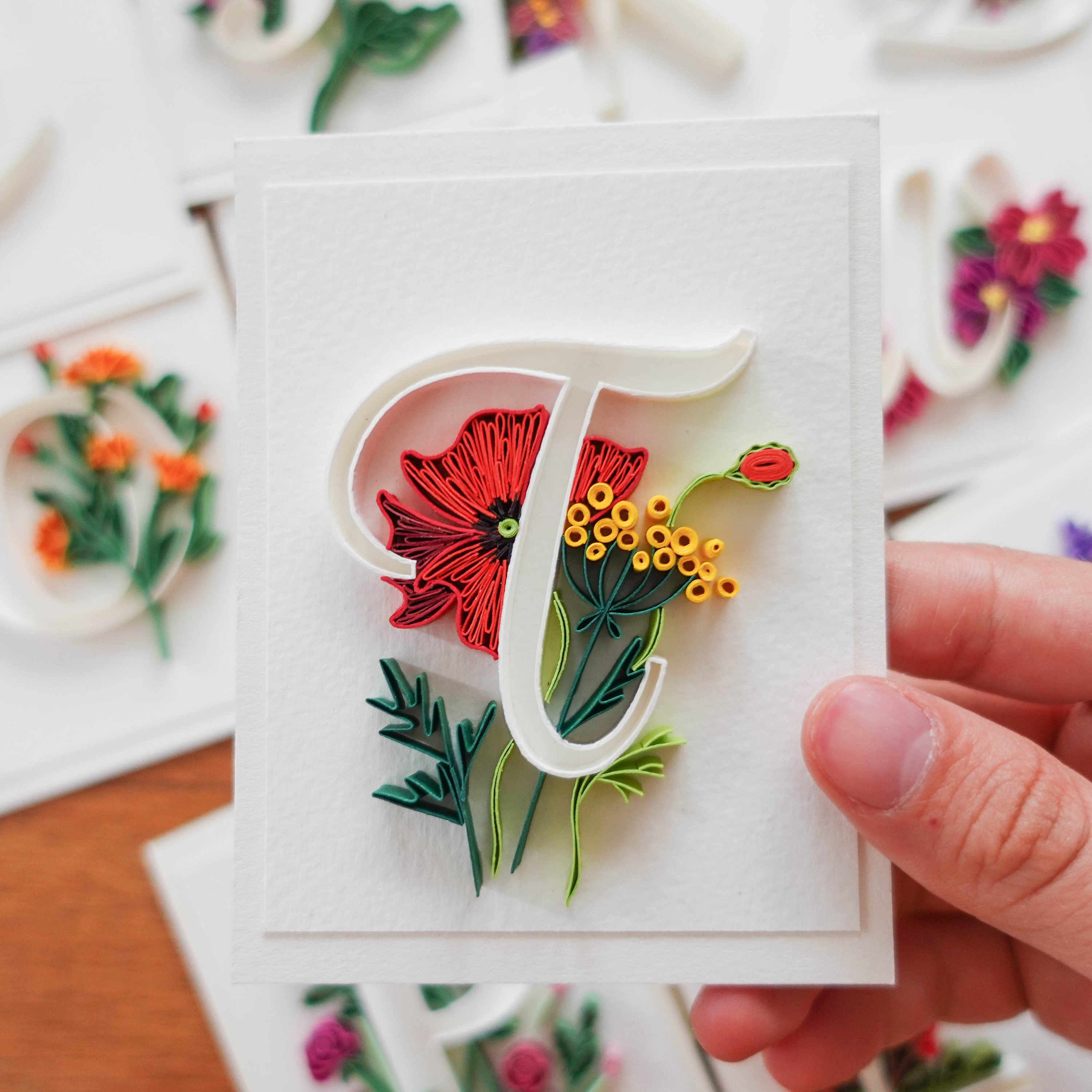 Mini Cards Handmade Letters Alphabet Paper Quilling - Etsy