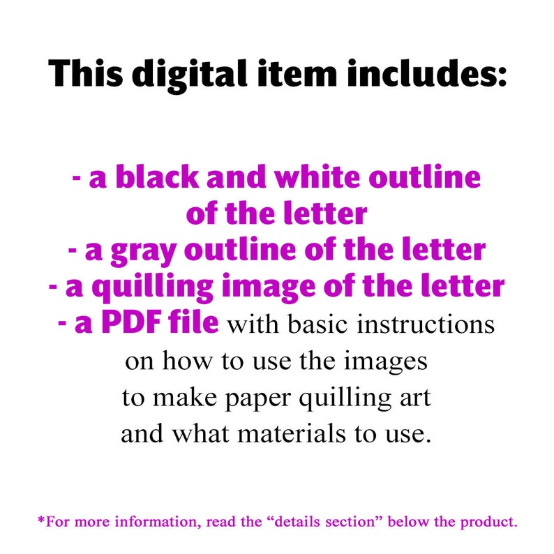 Digital Download Pattern Typography Quilling Letter - Etsy