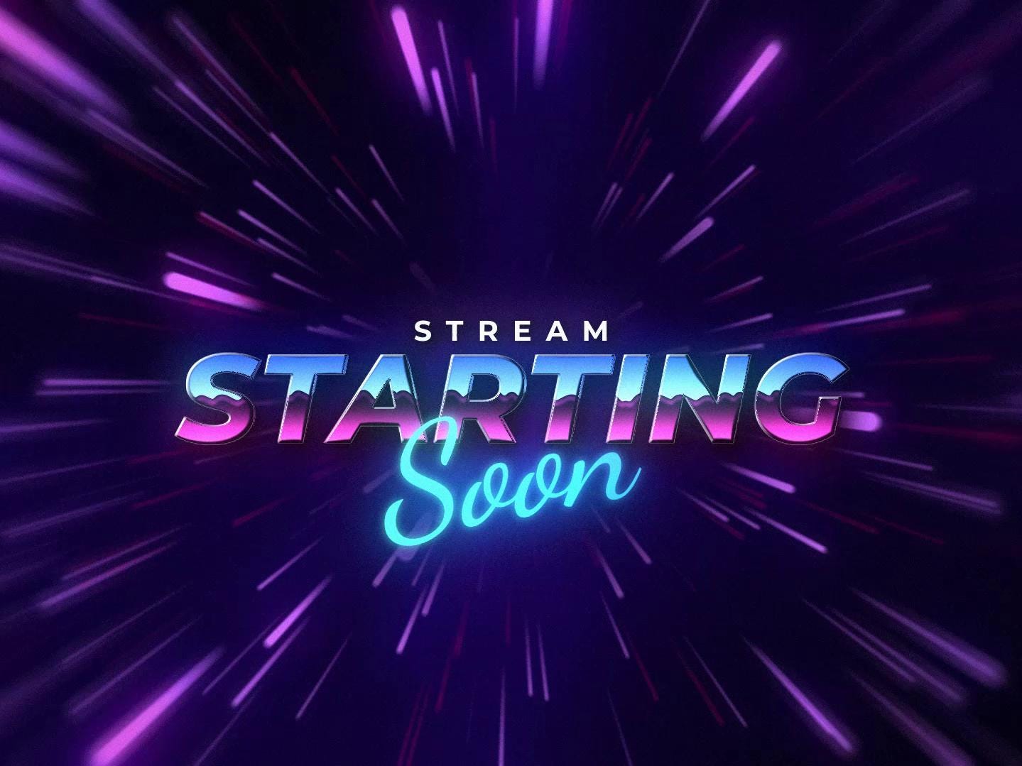 Animated Twitch Screens Overlays | Synthwave Space Neon| Stream ...