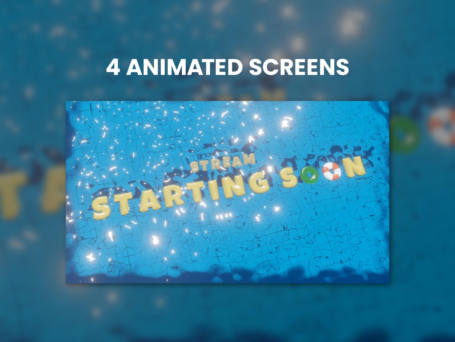 Animated Twitch Screens Overlays Summer Time Swimming Pool Stream ...