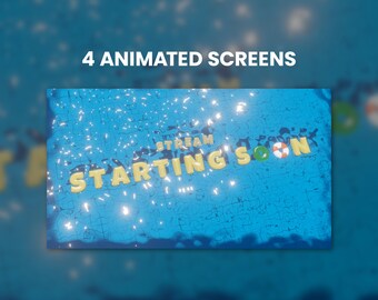 Animated Twitch Screens Overlays Synthwave Space Neon Stream Starting ...