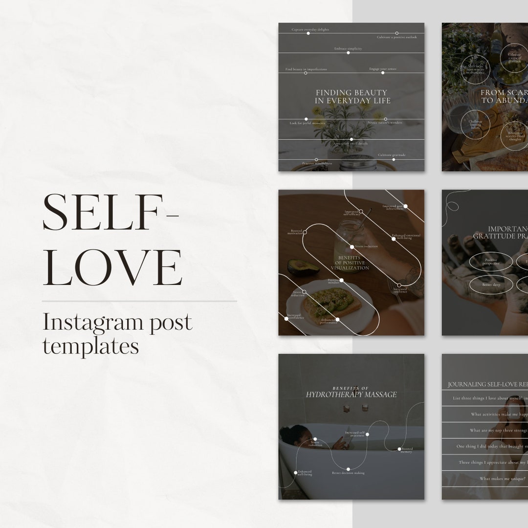 40 Self-love Post Templates, Self-care, Self-improvement, Self-help - Etsy