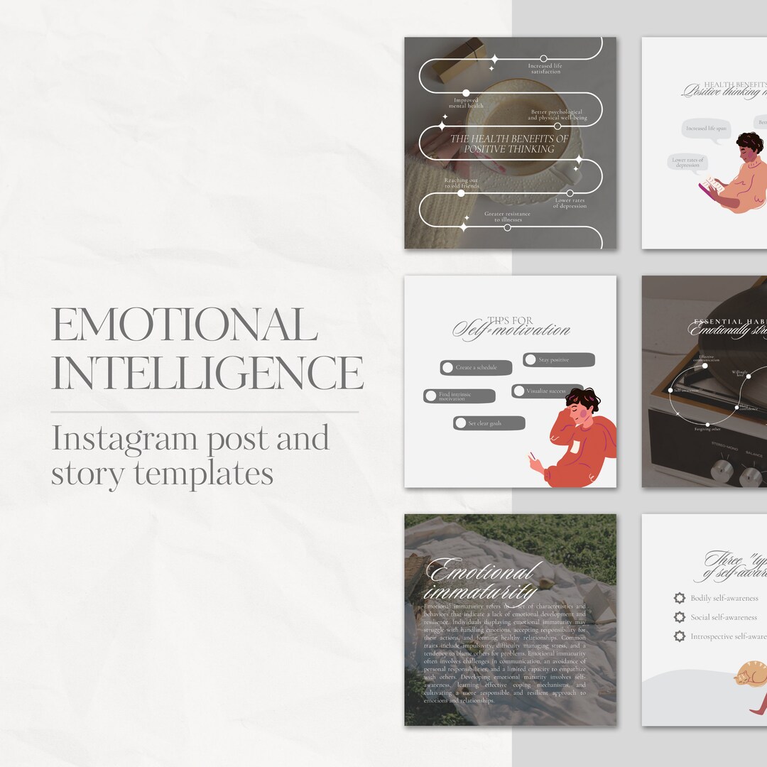 60 White Emotional Intelligence Templates - Etsy