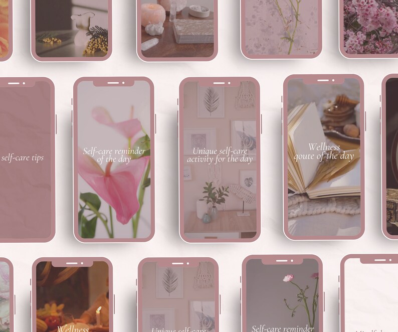 50 Reel Pink Mental Health Reel Templates, Self-care, Wellness ...