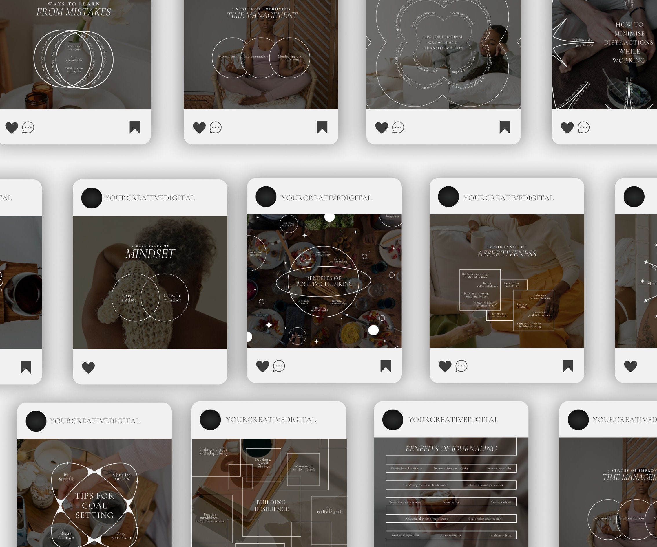 40 Self-help Instagram Post Templates, Mental Health, Wellness, Self ...
