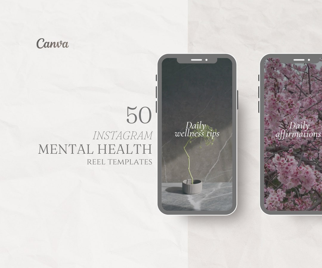 50 Reel White Mental Health Reel Templates, Self-care, Wellness ...