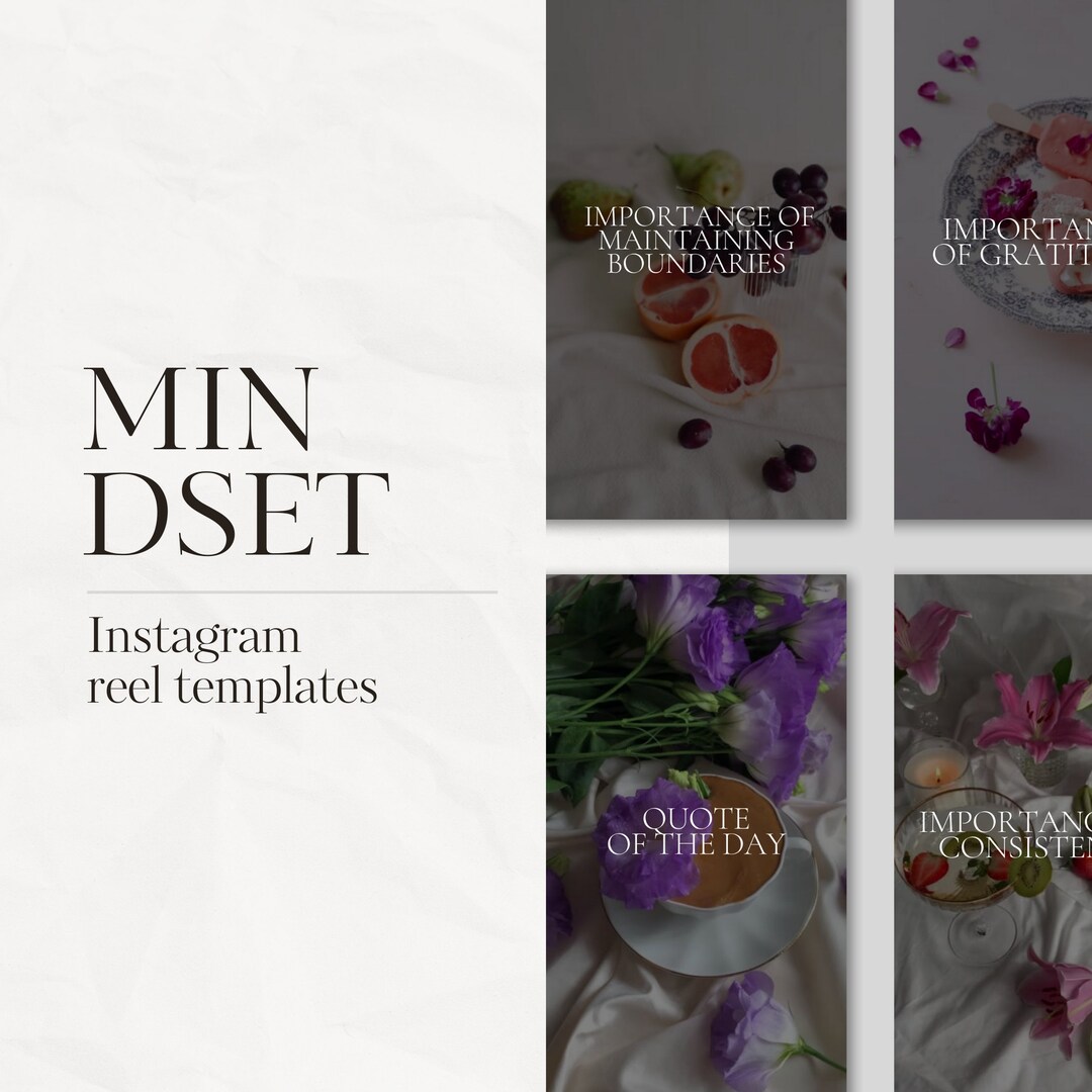 30 Mindset Reel Templates, Self-help, Mental Health, Wellness, Self ...