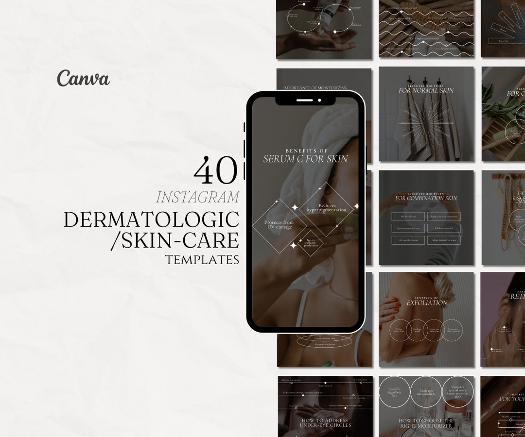 40 Dermatologic/ Skin-care Post Templates, Wellness Templates, Self ...