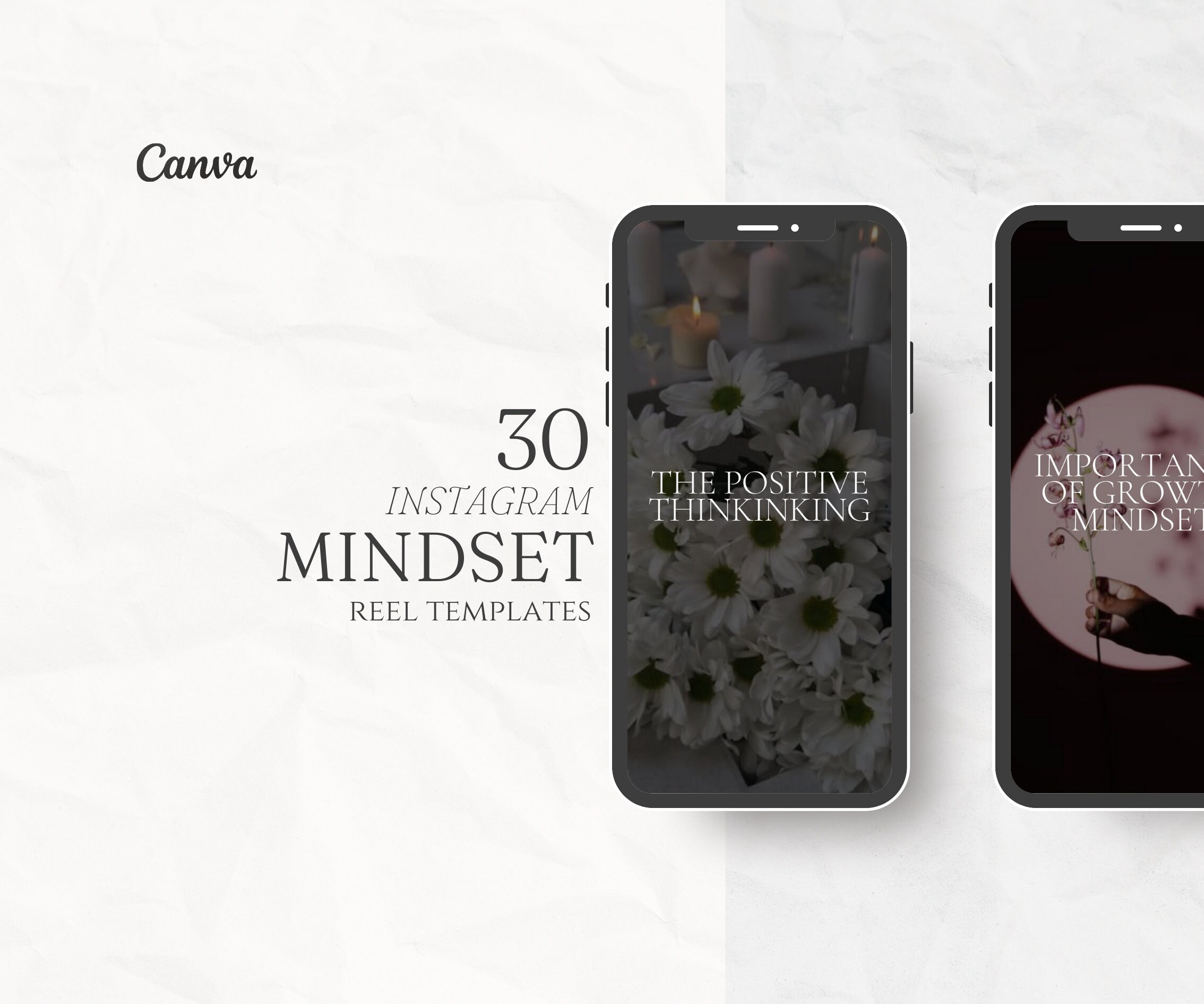 30 Mindset Reel Templates, Self-help, Mental Health, Wellness, Self ...